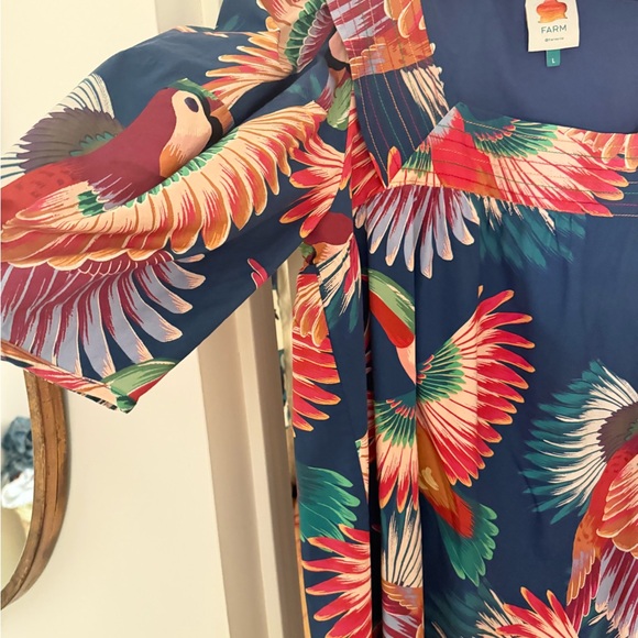 FARM Rio | Dresses | Farm Rio Multicolor Parrot Print Midi Dress | Poshmark